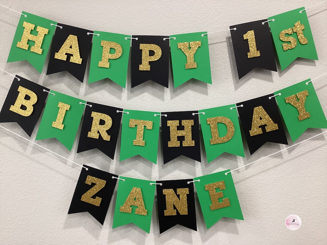 Glitter Birthday Banner With Name Personalized Happy Birthday Banner