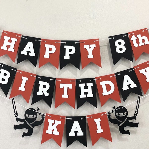 Ninja Birthday Banner - Etsy