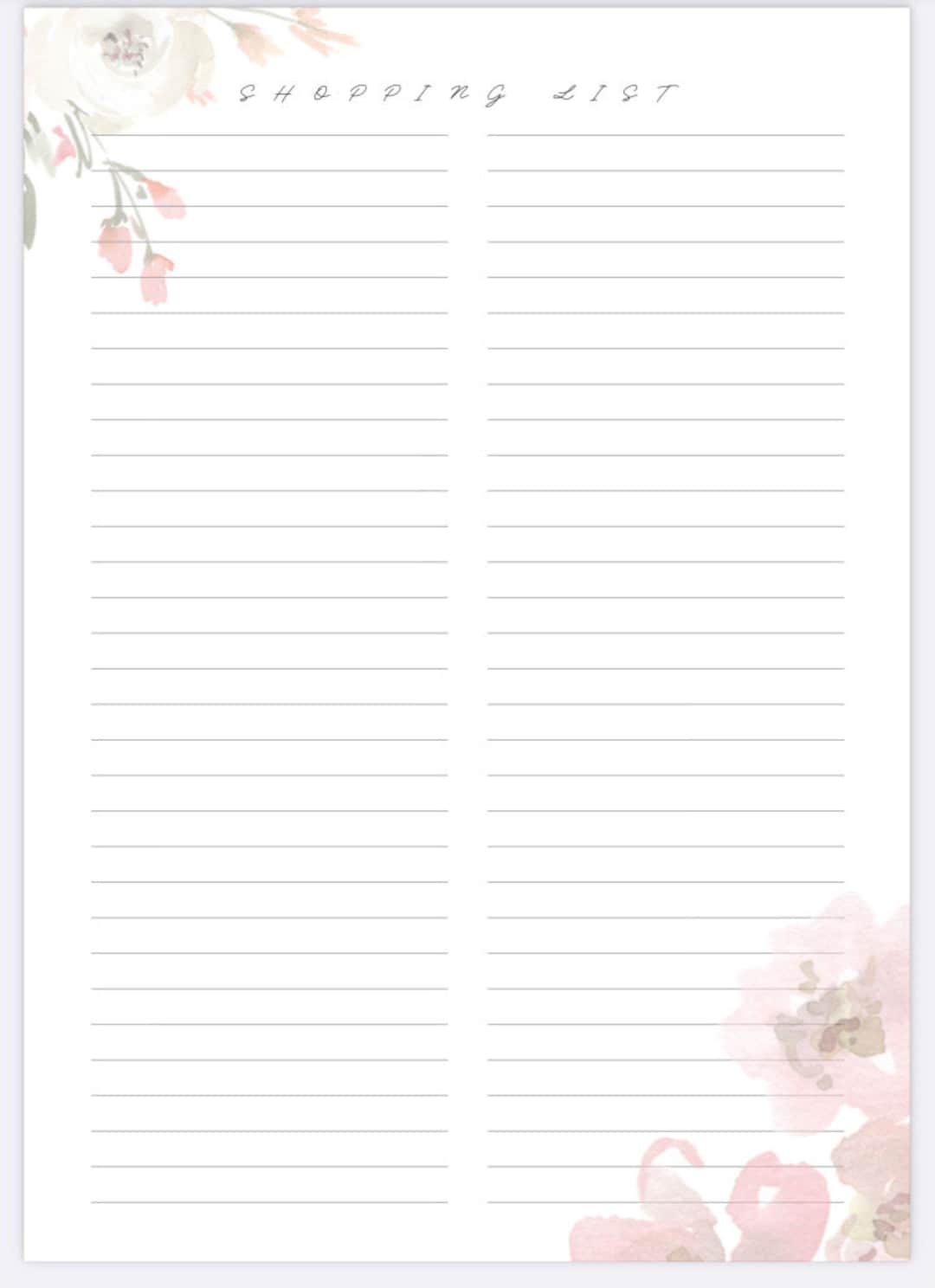 Digital Shopping List, Printable Shopping List, Editable Shopping List ...