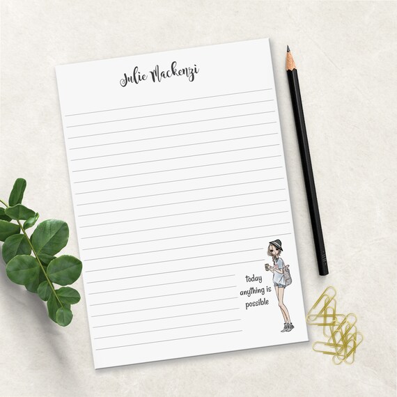 Paper Amazing Gift for Her Personalized Name Notepad with Character ...