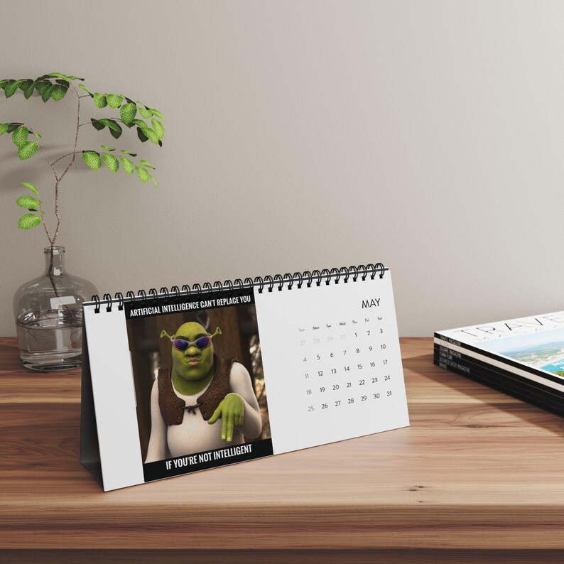 Desktop Calendar Shrek Theme Wall Decor, 2025 Planner, Office Gift ...