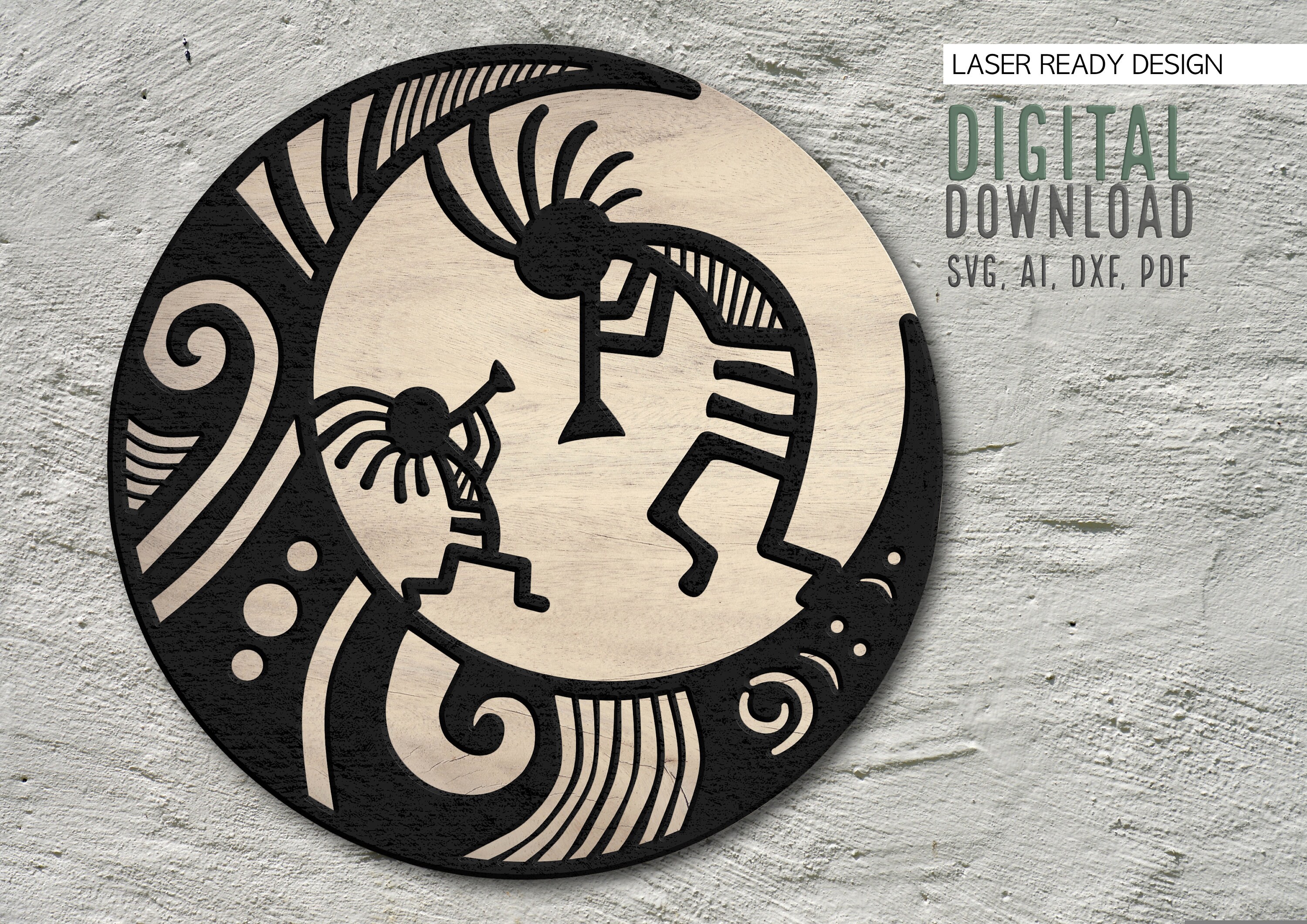Kokopelli Tribal Wall Art Digital Download Vector File. LASER CUT FILES ...