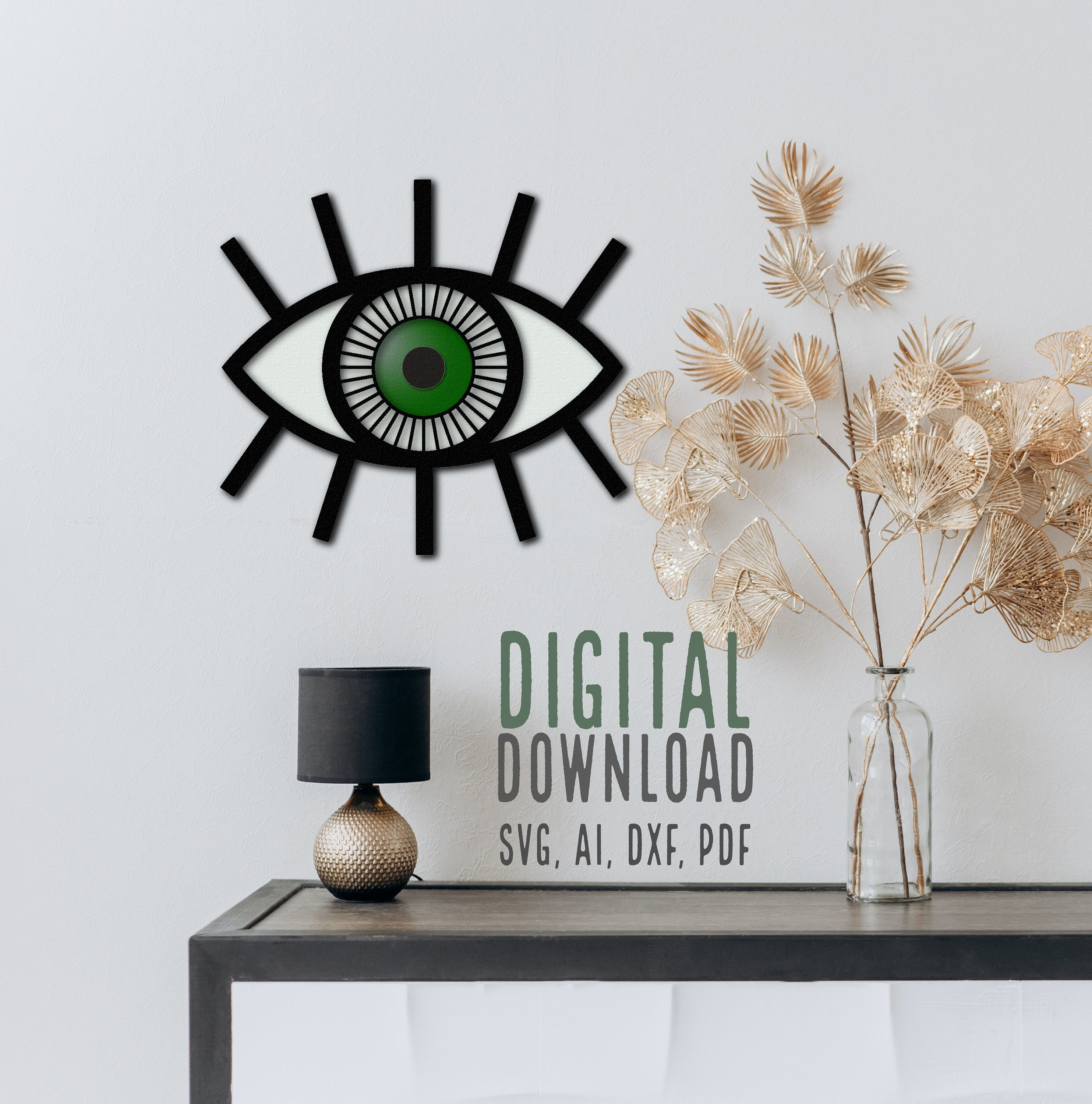 Eye Wall Art Digital Download Vector File. LASER CUT FILES Ai Dxf Svg ...