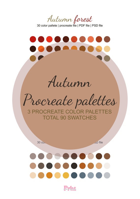 3 Autumn Procreate Color Palettes Vibrant Procreate Color Etsy