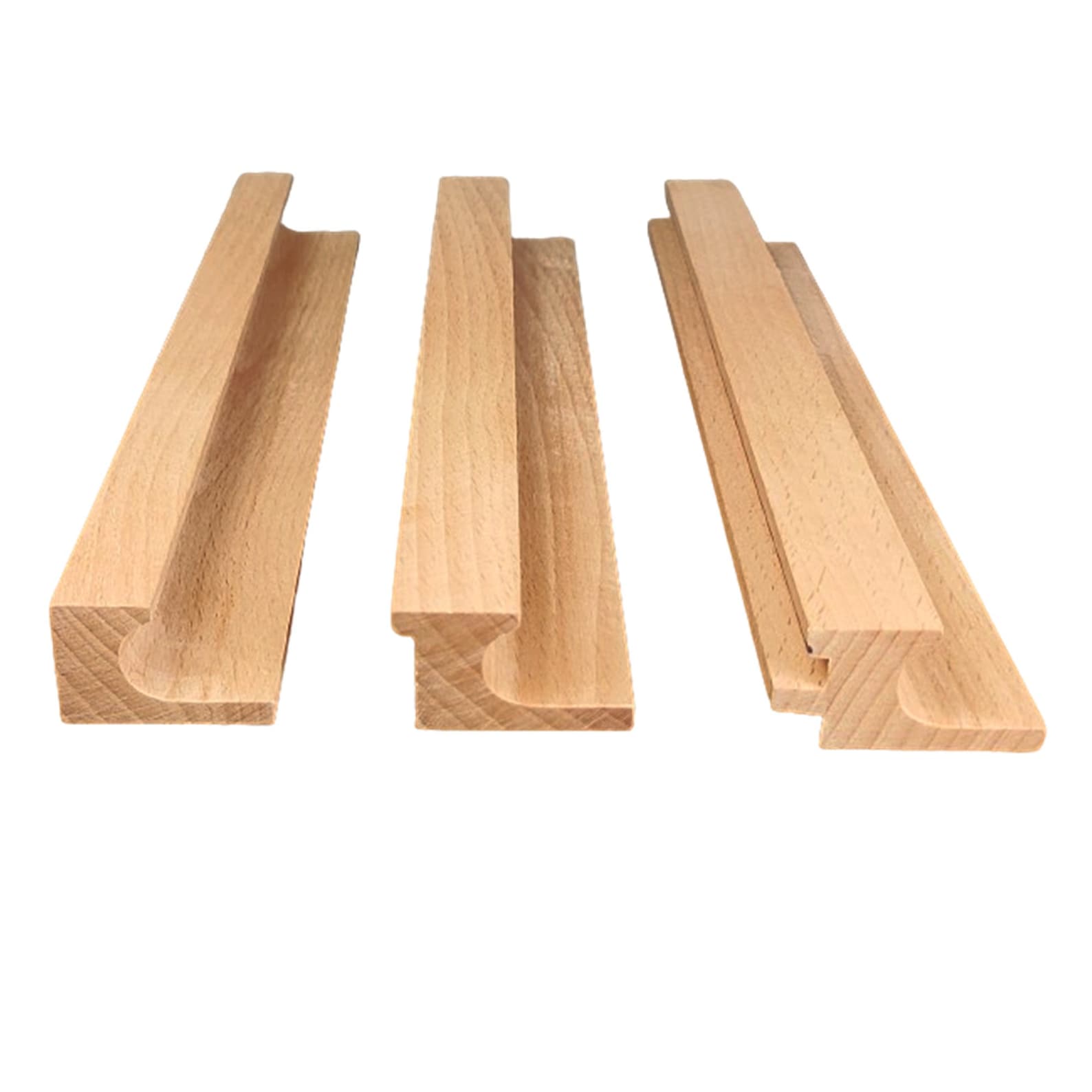 Natural Wooden Profile Handles, Long Door Pulls, Available in Custom ...