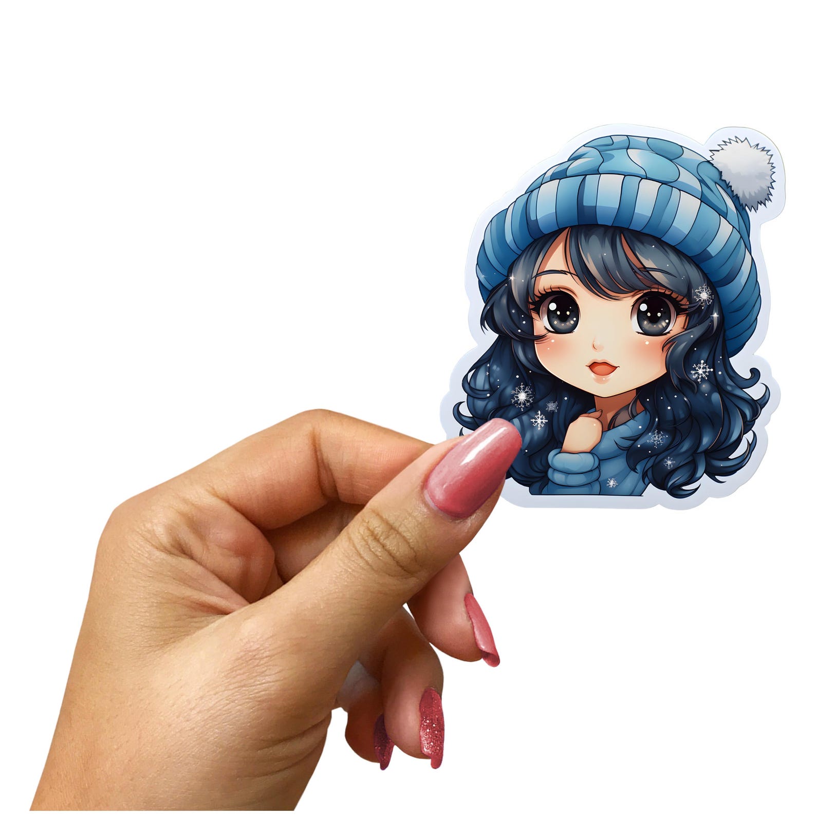 Cute Blue Christmas Stickers, Stickers Bundle, Blue Christmas ...