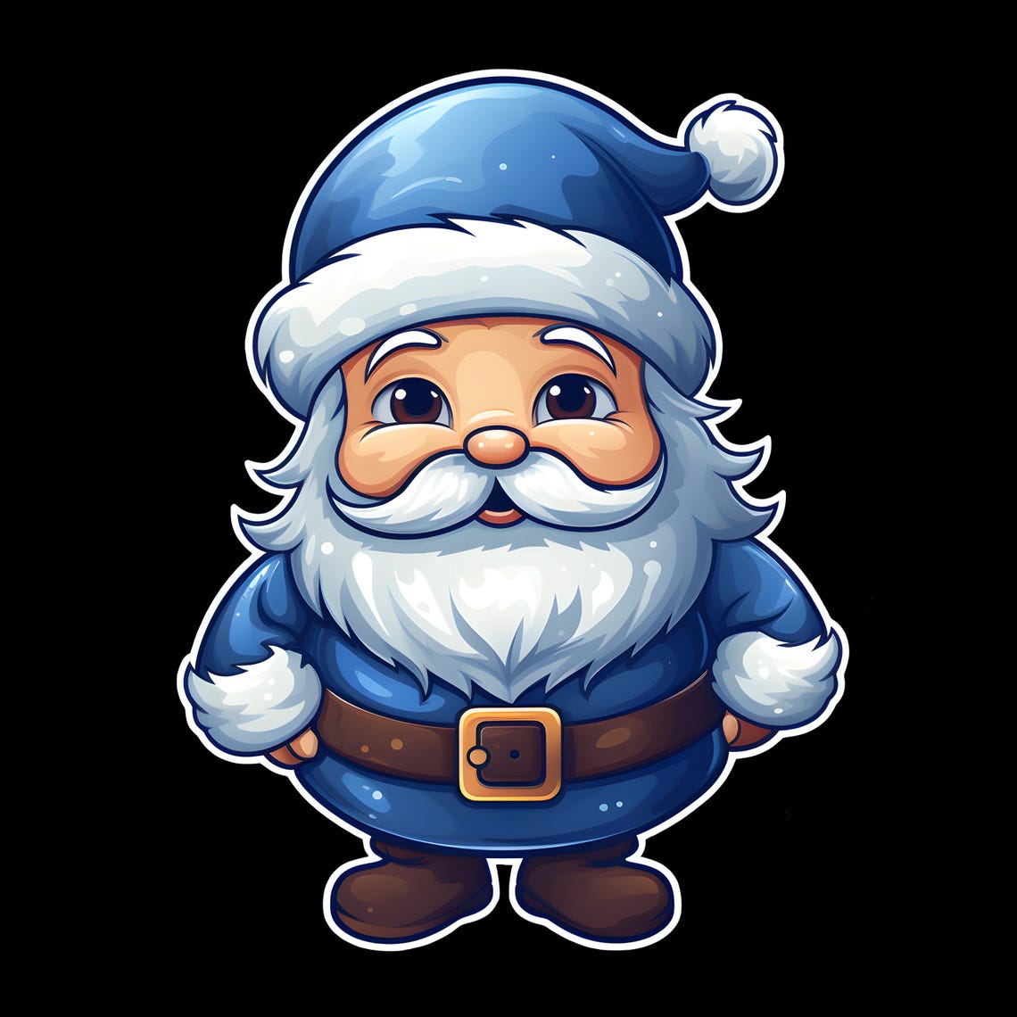Cute Blue Christmas Stickers, Stickers Bundle, Blue Christmas ...