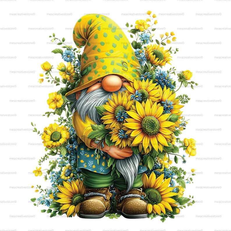 Summer Gnome Clipart Bundle, 34 Beach Vacation Watercolor PNG (digital ...