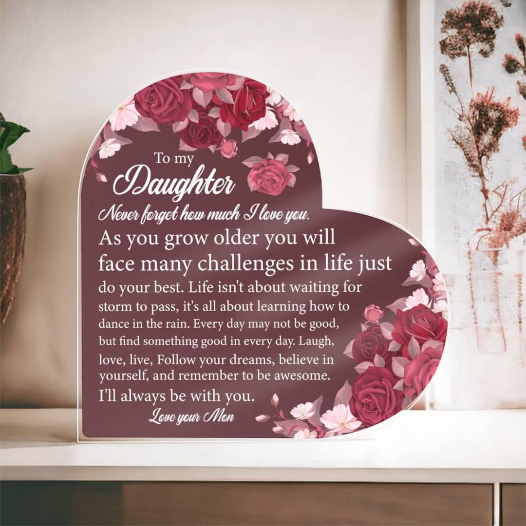 Personalized Acrylic Plaque for Daughter – Custom Message From Parents ...