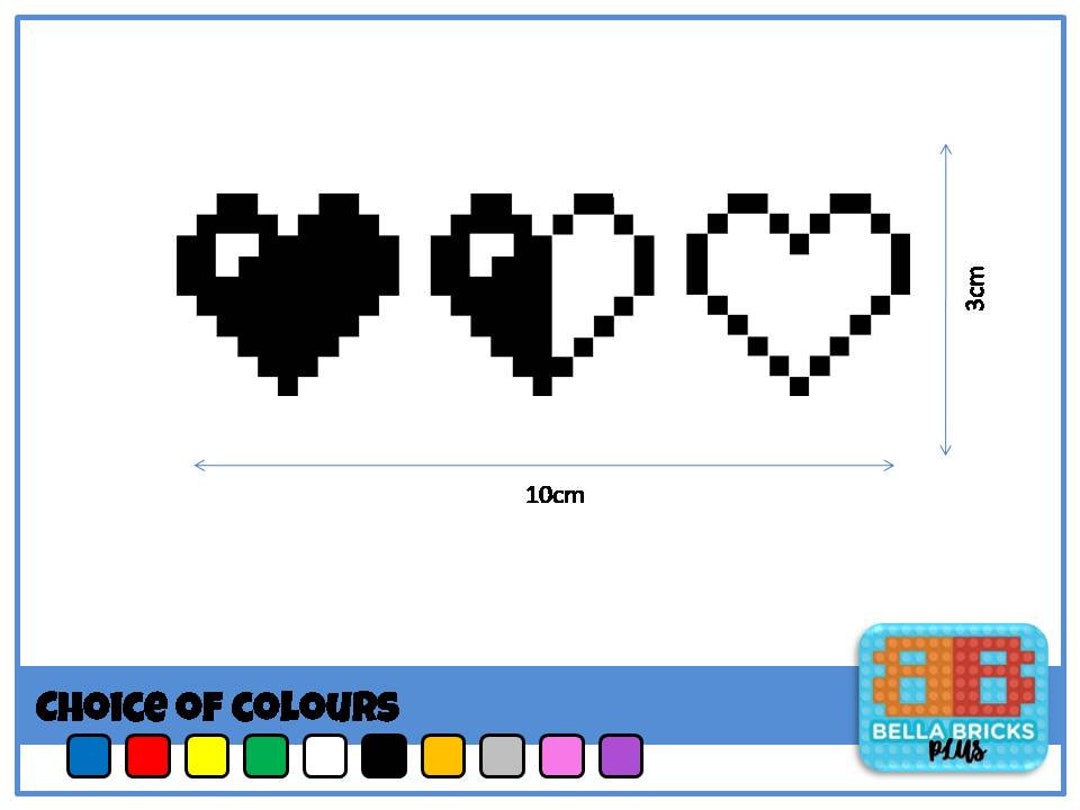 8 Bit Hearts Funny Vinyl Sticker Decal car, Wall, Van - Etsy