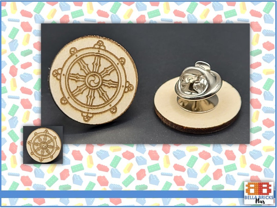 Wooden Pin Badge Dharma Wheel dharmachakra Buddhism - Etsy