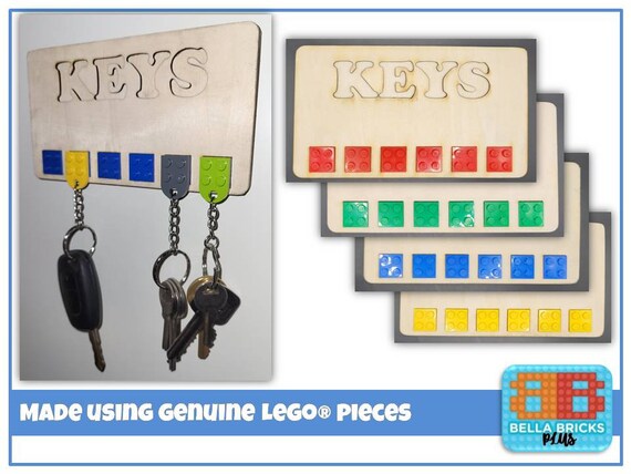 Wood Wall Mounted Key Holder Made Incorporating LEGO® Bricks - Etsy