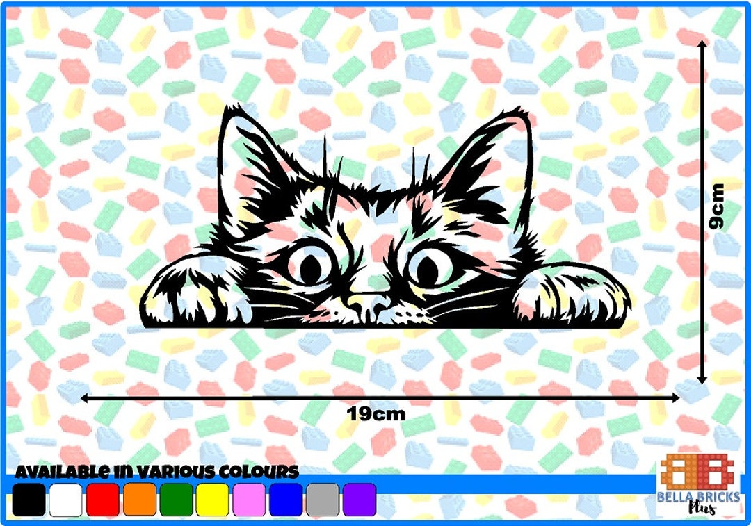 Peeking Cat Funny Vinyl Sticker Decal car, Wall, Van - Etsy