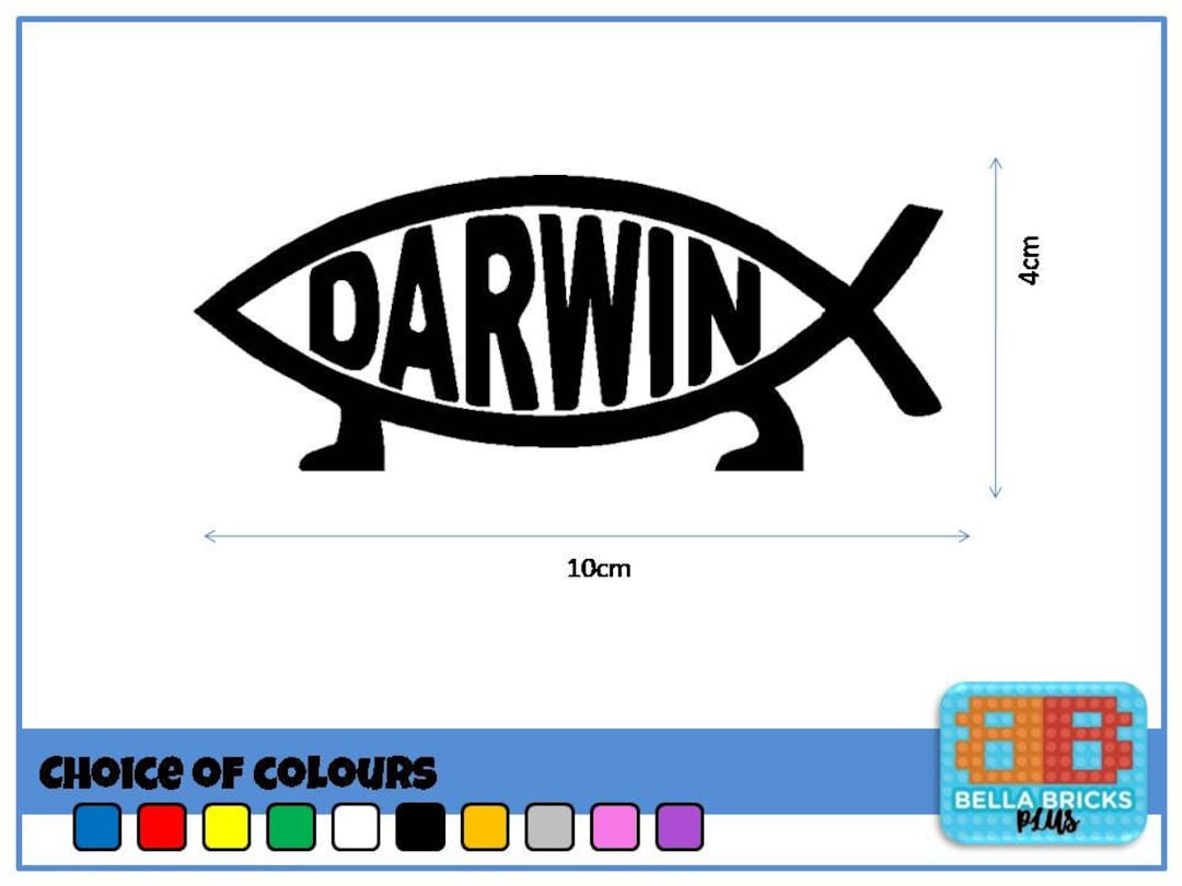 Darwin Evolution Christ Fish Emblem Vinyl Sticker Decal car, Wall, Van ...