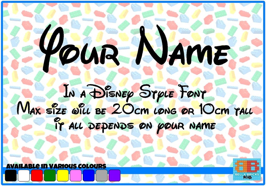 Your Name in a Disney Style Font Decal Car, Wall, Van - Etsy