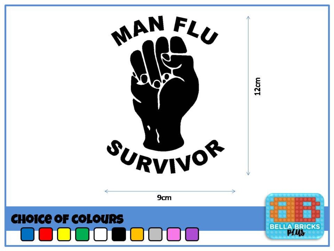 Man Flu Survivor Funny Vinyl Sticker Decal car Wall Van - Etsy Australia