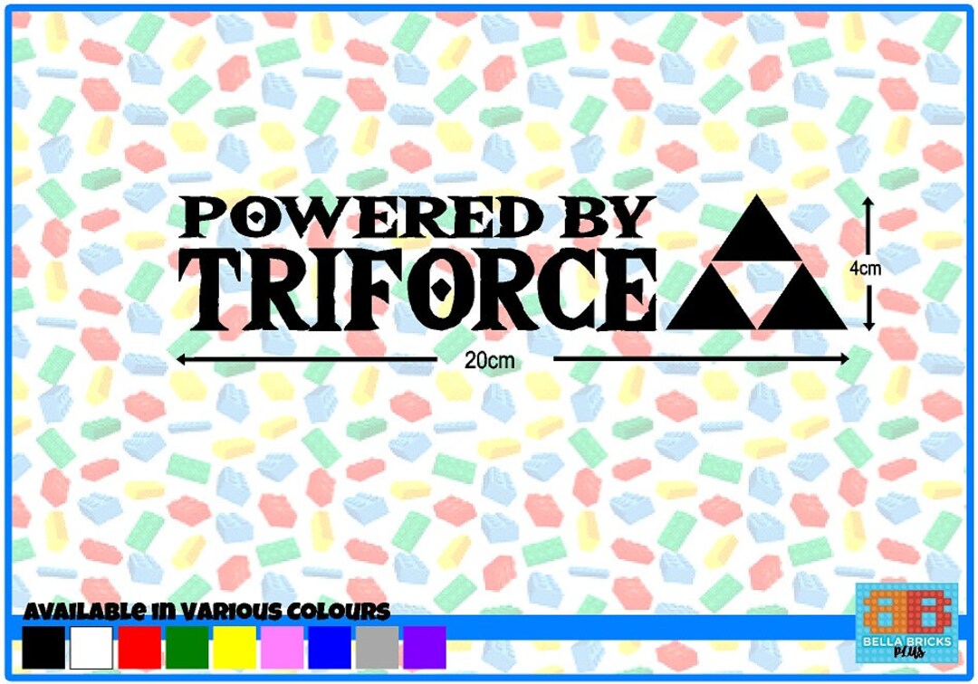 Powered by Triforce Fun Zelda Fan Vinyl Sticker Decal car, Wall, Van - Etsy