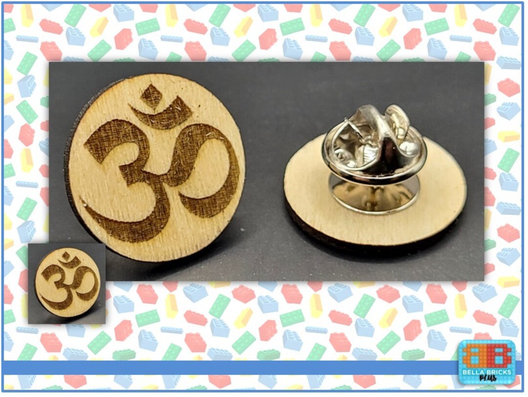 Wooden Pin Badge OM Symbol - Etsy