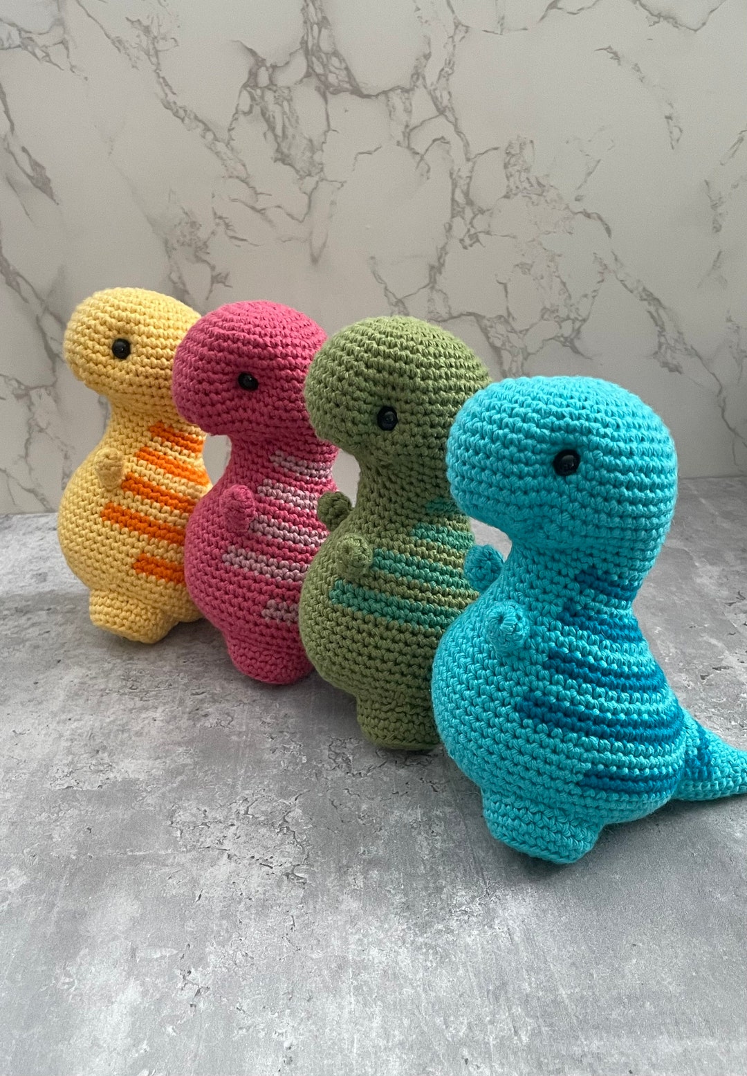 Custom Tropical Crochet Dinosaur Plush, Dinosaur Stuffie, Crochet ...