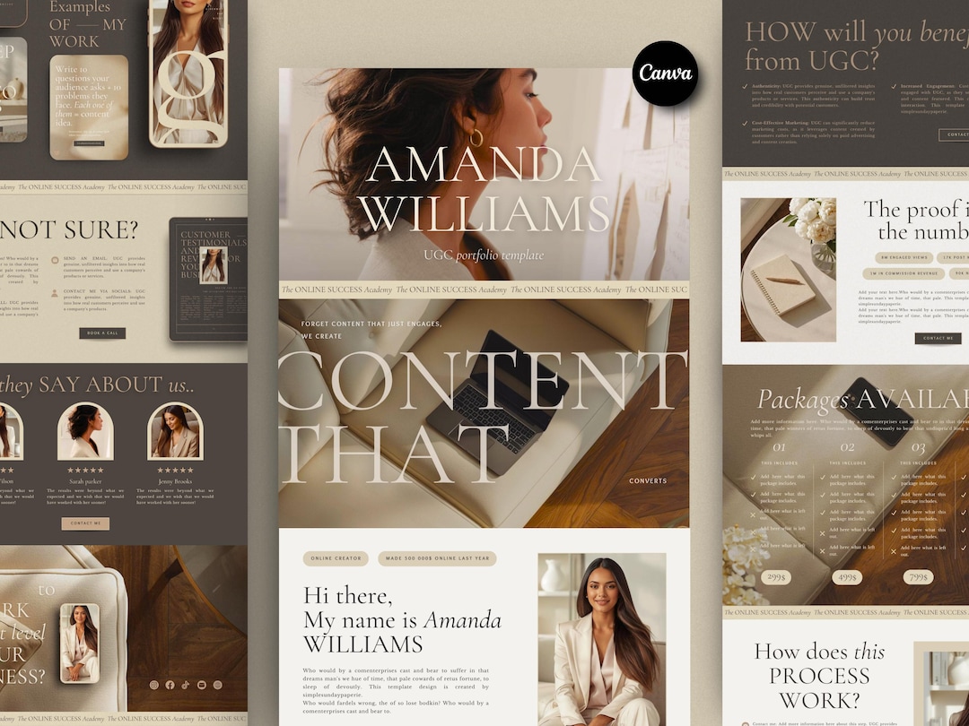 Ugc Content Creator Portfolio Website | Canva Website Template ...
