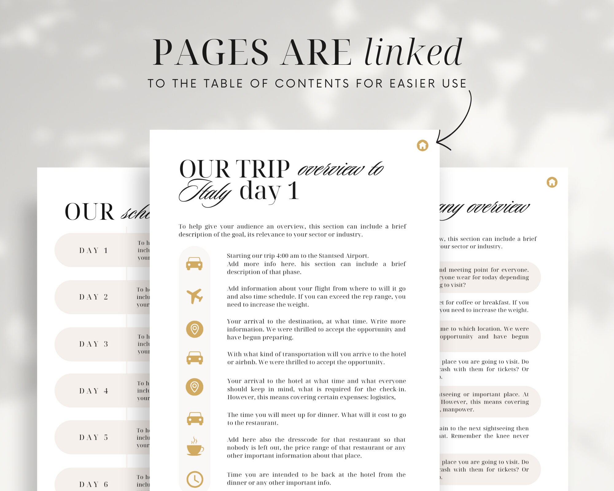 Editable Travel Itinerary Template Trip Itinerary Printable Travel ...