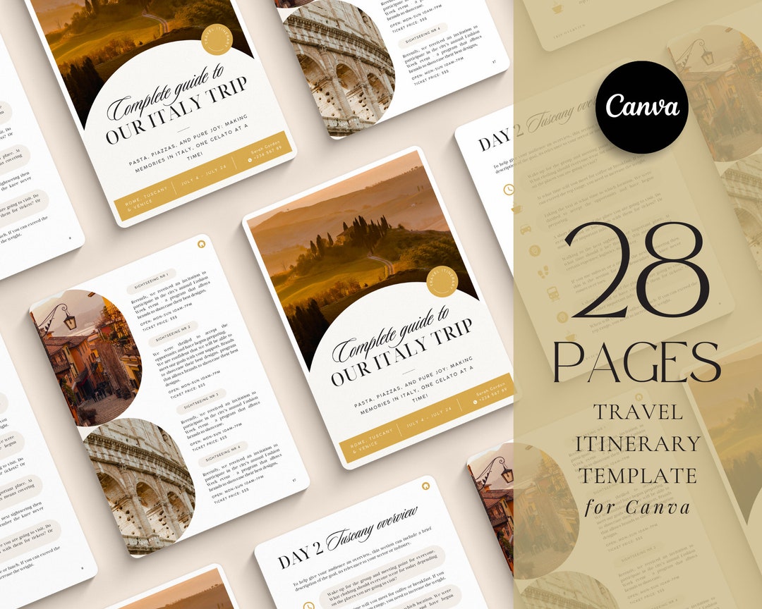 Editable Travel Itinerary Template Trip Itinerary Printable Travel ...