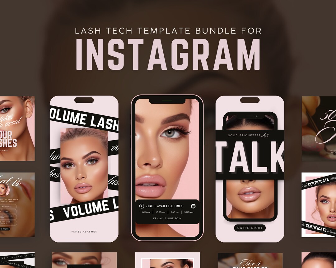 Lash Tech Instagram Template | Lash Stylist Post Templates | Lash ...