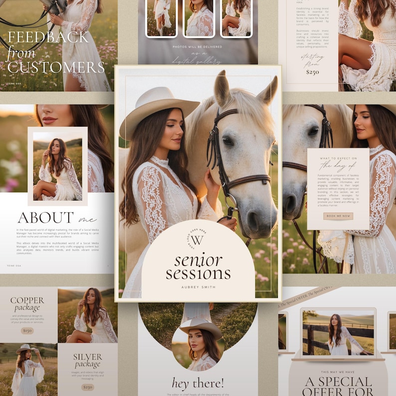 Modelo de guia para clientes de fotografia no Canva | guia de preços ...