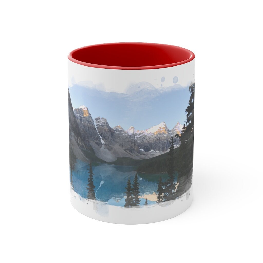 Moraine Lake Banff Watercolor Coffee Mug 11oz - Etsy