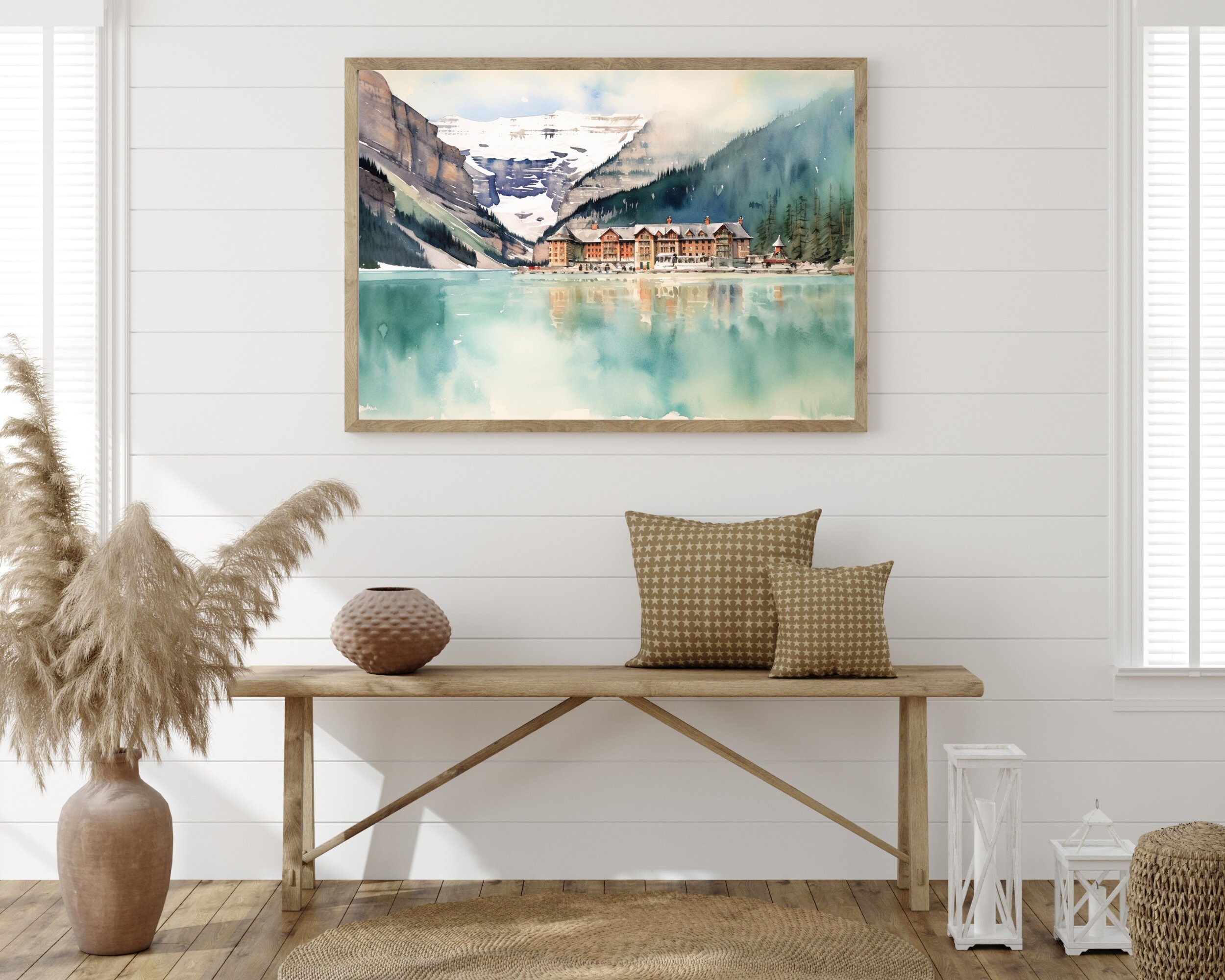 Lake Louise Banff National Park Canada Watercolor Digital Print - Etsy