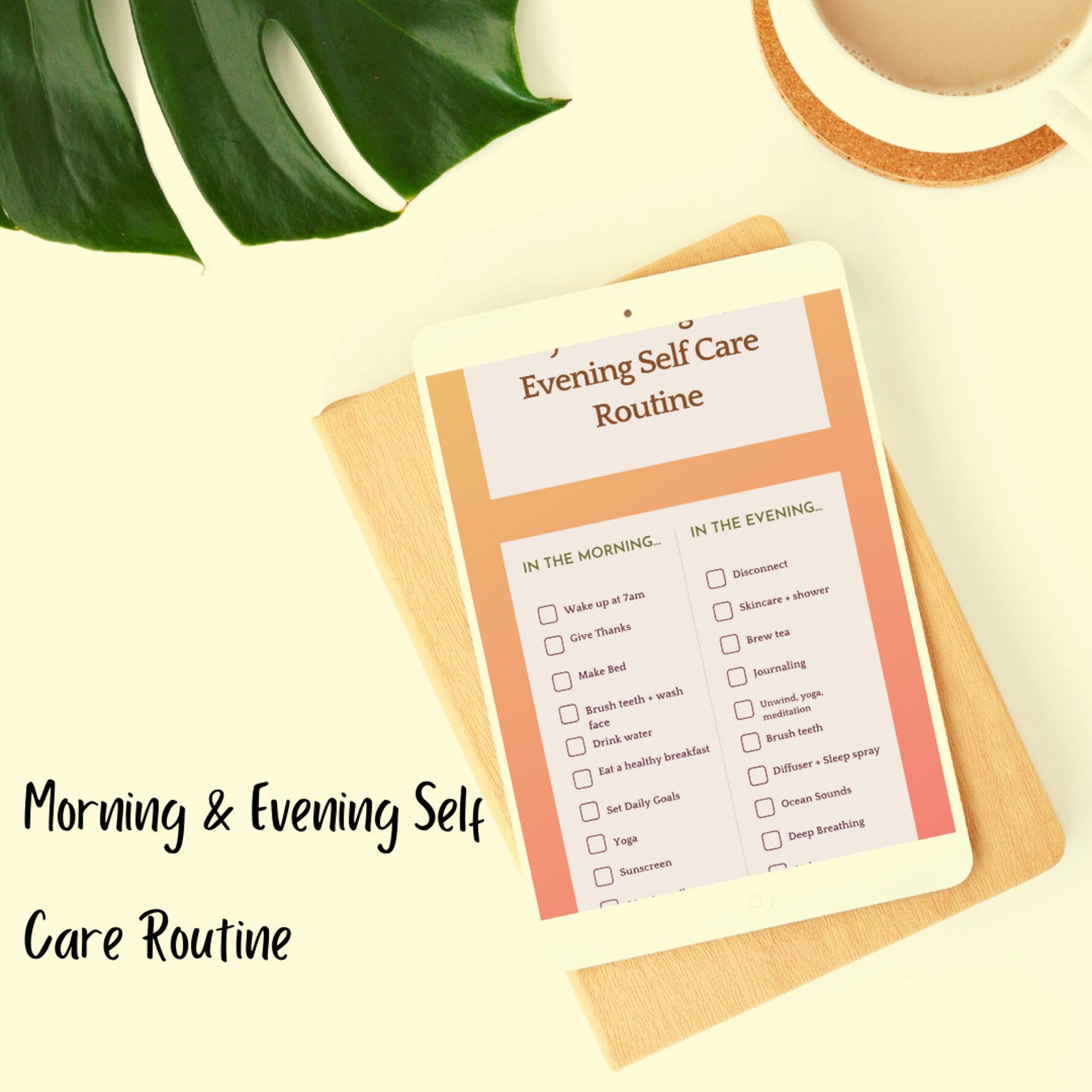 Self Care Checklist Printable Self Care Routine Digitial Planner