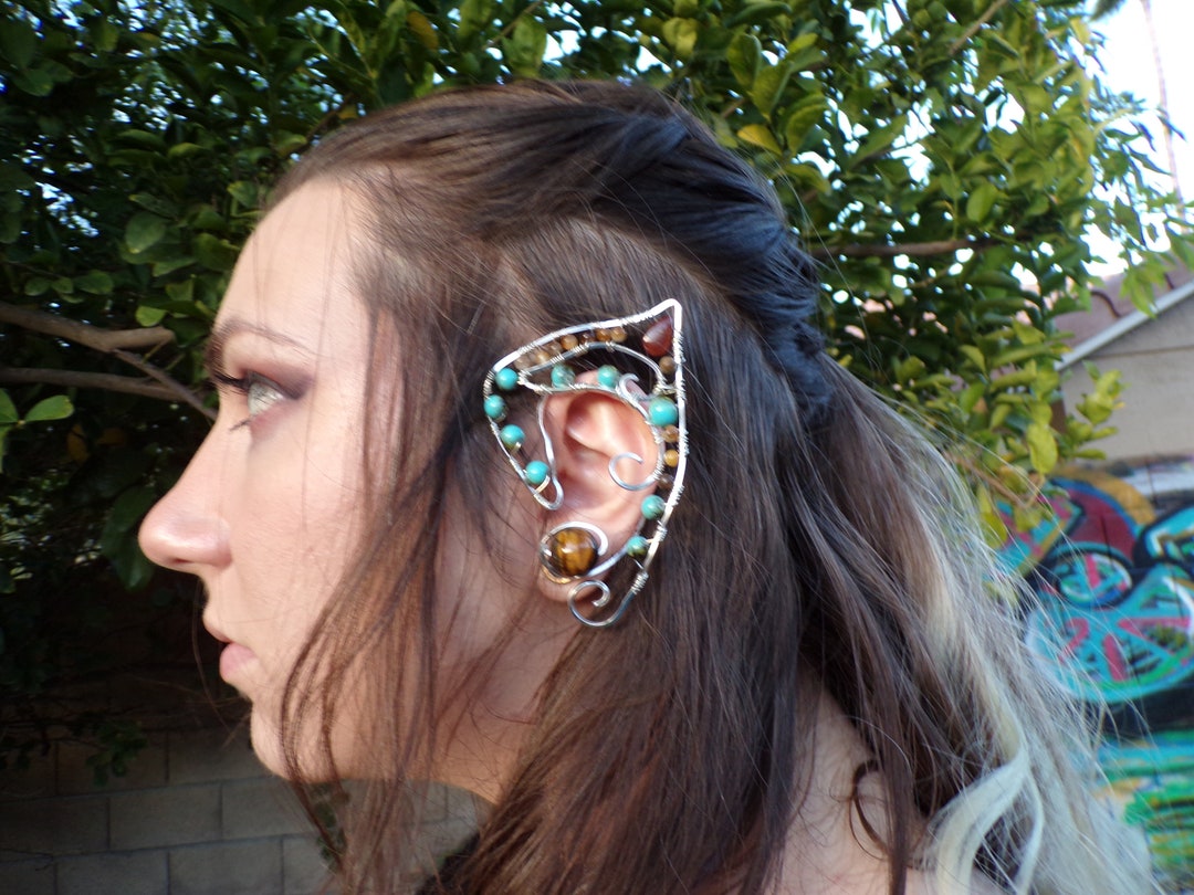 Custom Made Wire Wrapped Wood Elf Ears, Handmade With Semiprecious ...