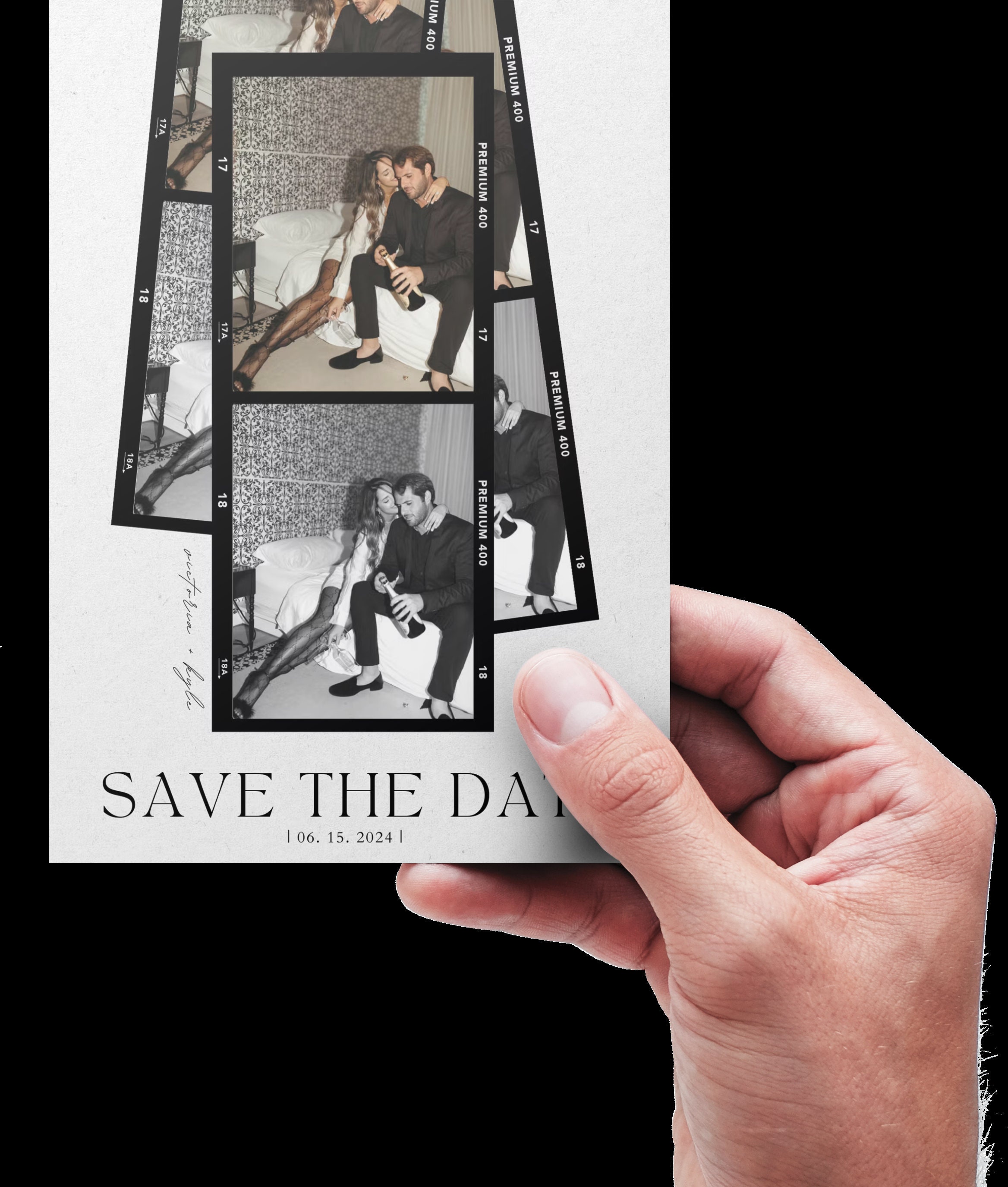 Modern Film Save the Date Template - Etsy