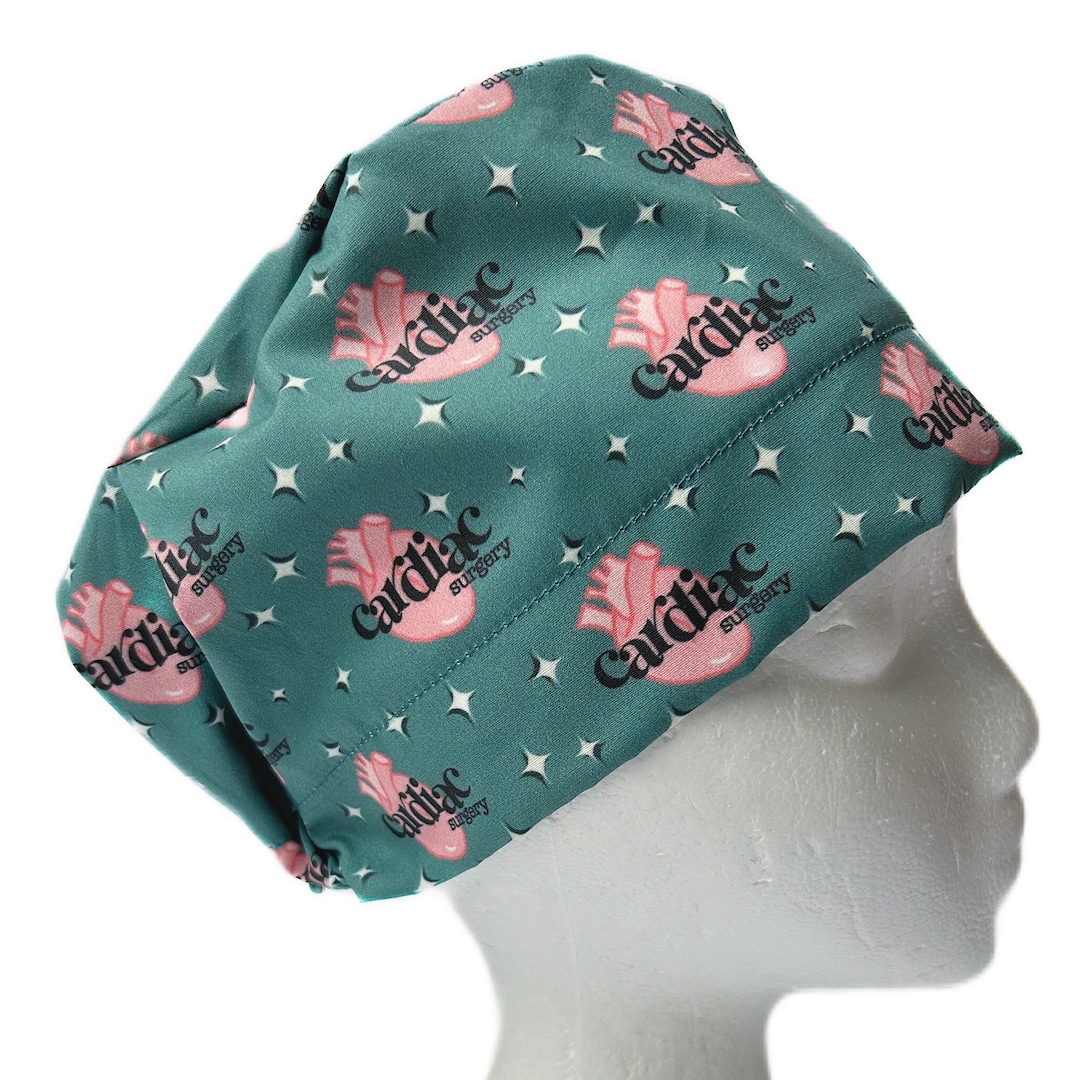 Cardiac Surgery Euro Scrub Cap: Heart Print, Adjustable Fit - Etsy