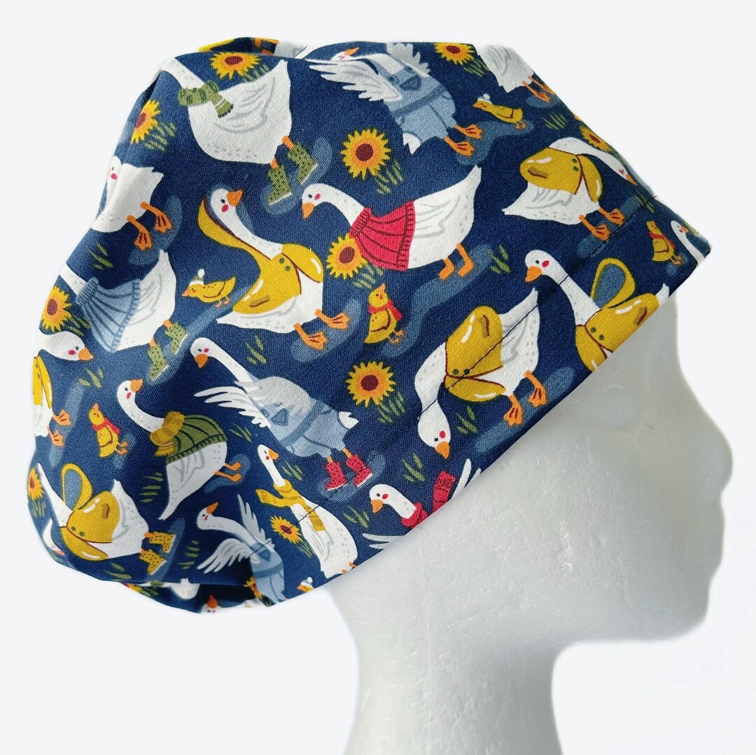 Silly Goose Funny EURO Scrub Cap, Autumn Euro Scrub Hat, Surgical Cap ...