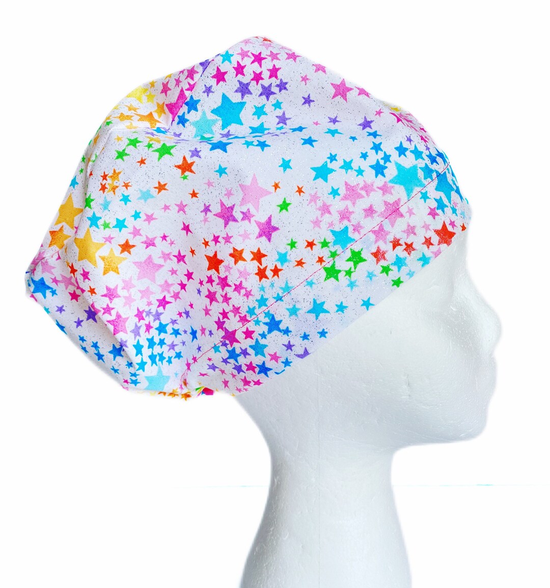 Stars Retro 80s 90s Sparkle EURO Scrub Cap, Spring Summer Surgical ...