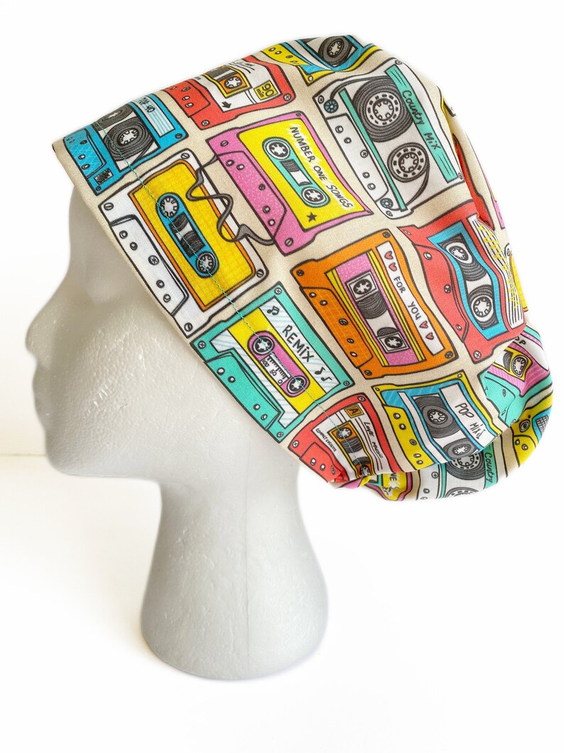 Mix Tape 80s Retro EURO Scrub Cap, Fun Surgical Scrub Cap for Women ...
