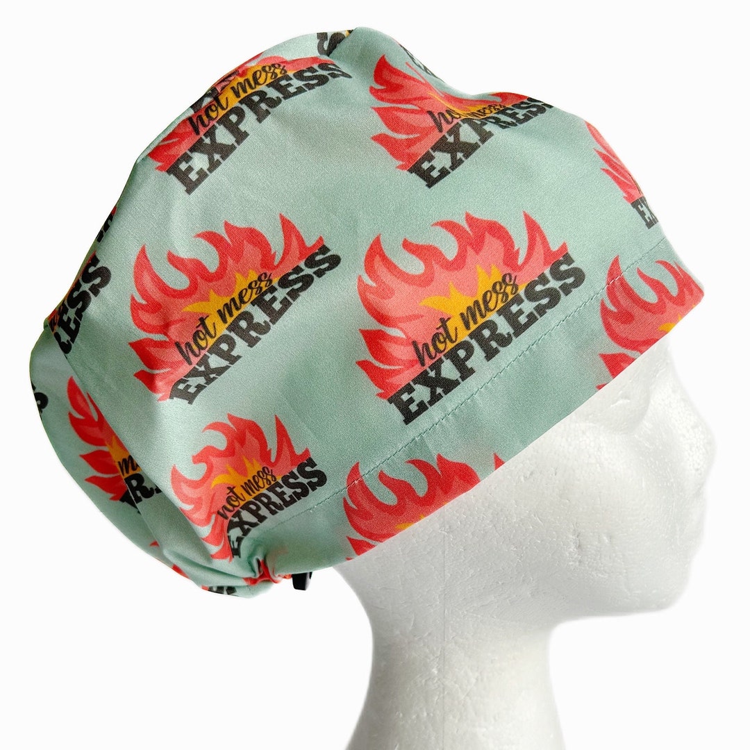 Hot Mess Express Sassy EURO Scrub Cap, Funny Surgical Scrub Cap for ...