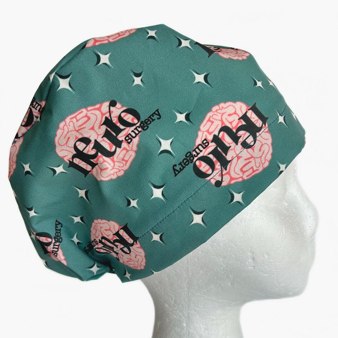 Neuro Surgery EURO Scrub Cap, Brains Team Scrub Cap for Women ...