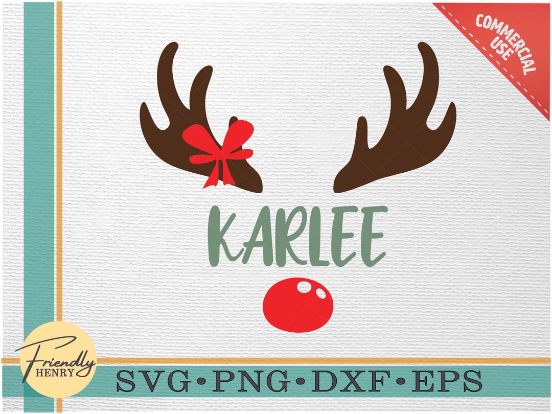 Girl Reindeer SVG PNG DFX, Reindeer Monogram Svg, Reindeer Face Svg ...