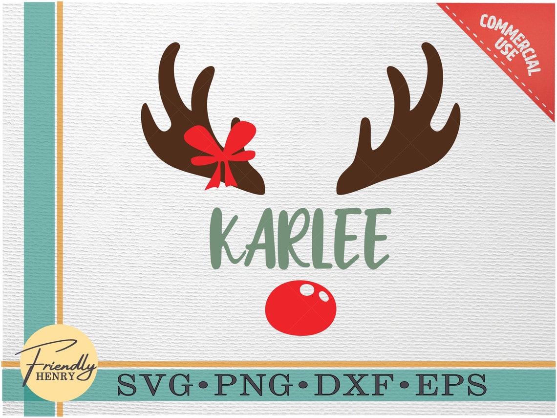 Girl Reindeer SVG PNG DFX, Reindeer Monogram Svg, Reindeer Face Svg ...
