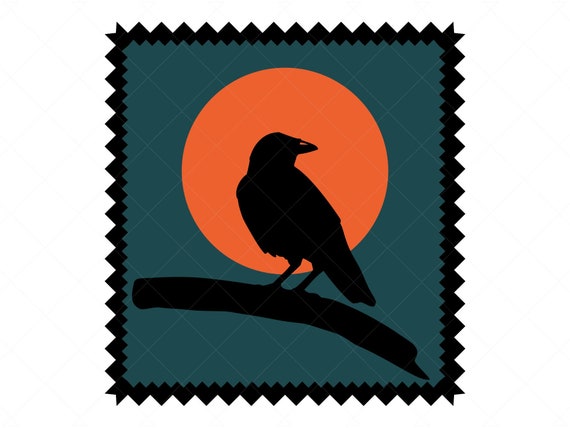 Clipart Of Crow And Moon