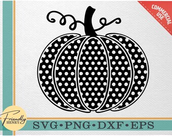 Polka Dot Pumpkin SVG - Etsy
