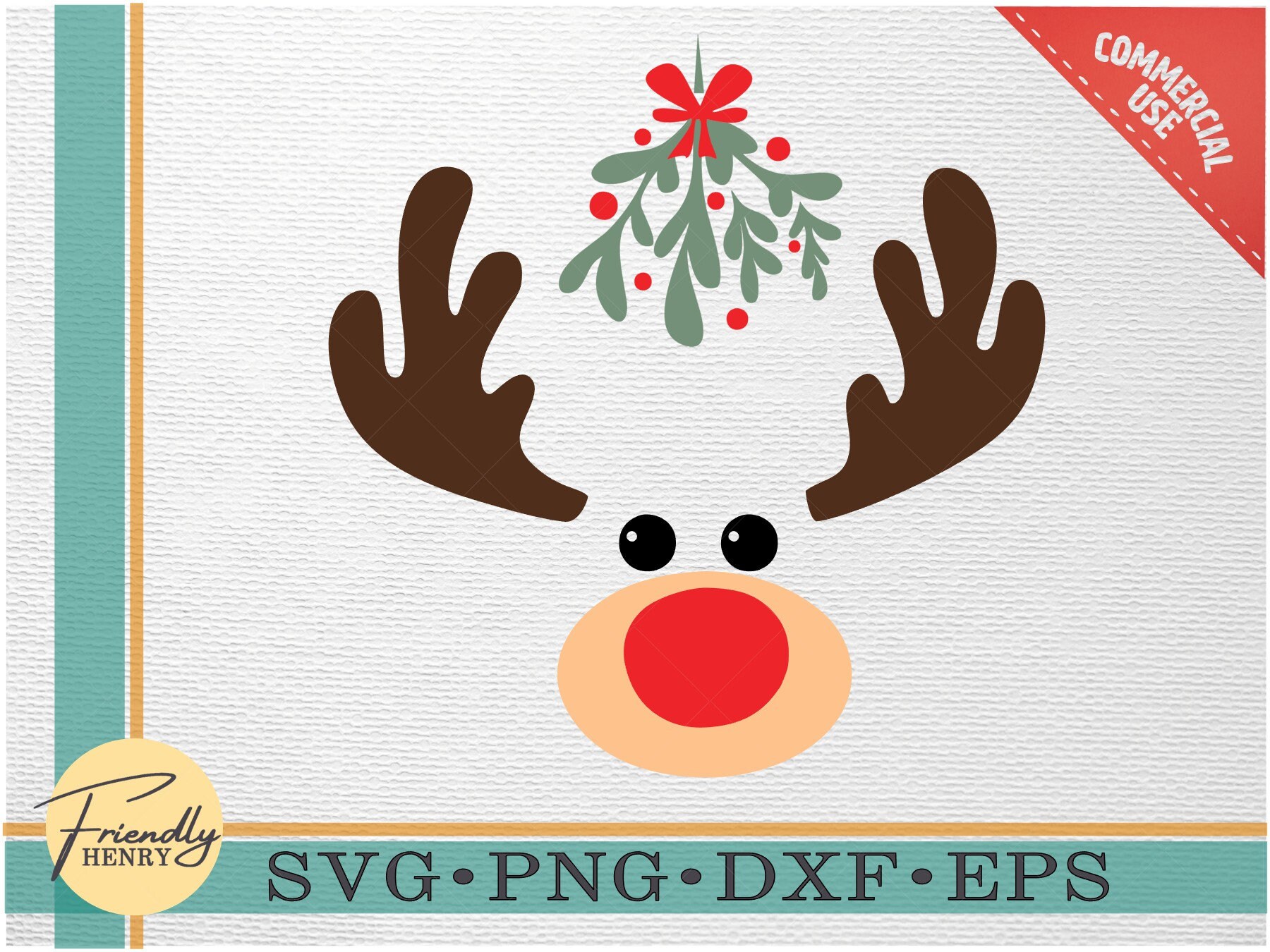 Reindeer SVG PNG DFX, Reindeer Face Svg, Reindeer Clipart With ...