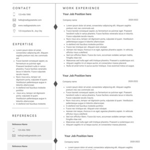 Resume Template - Etsy