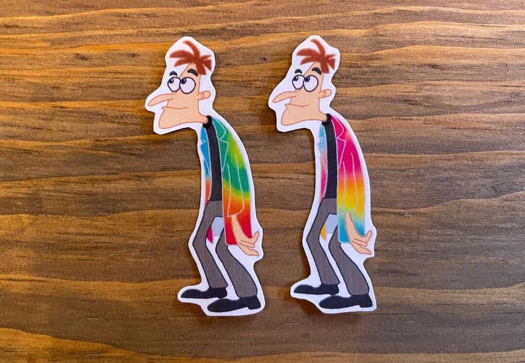 Small Dr. Doofenshmirtz Rainbow Labcoat Sticker//phineas and Ferb ...