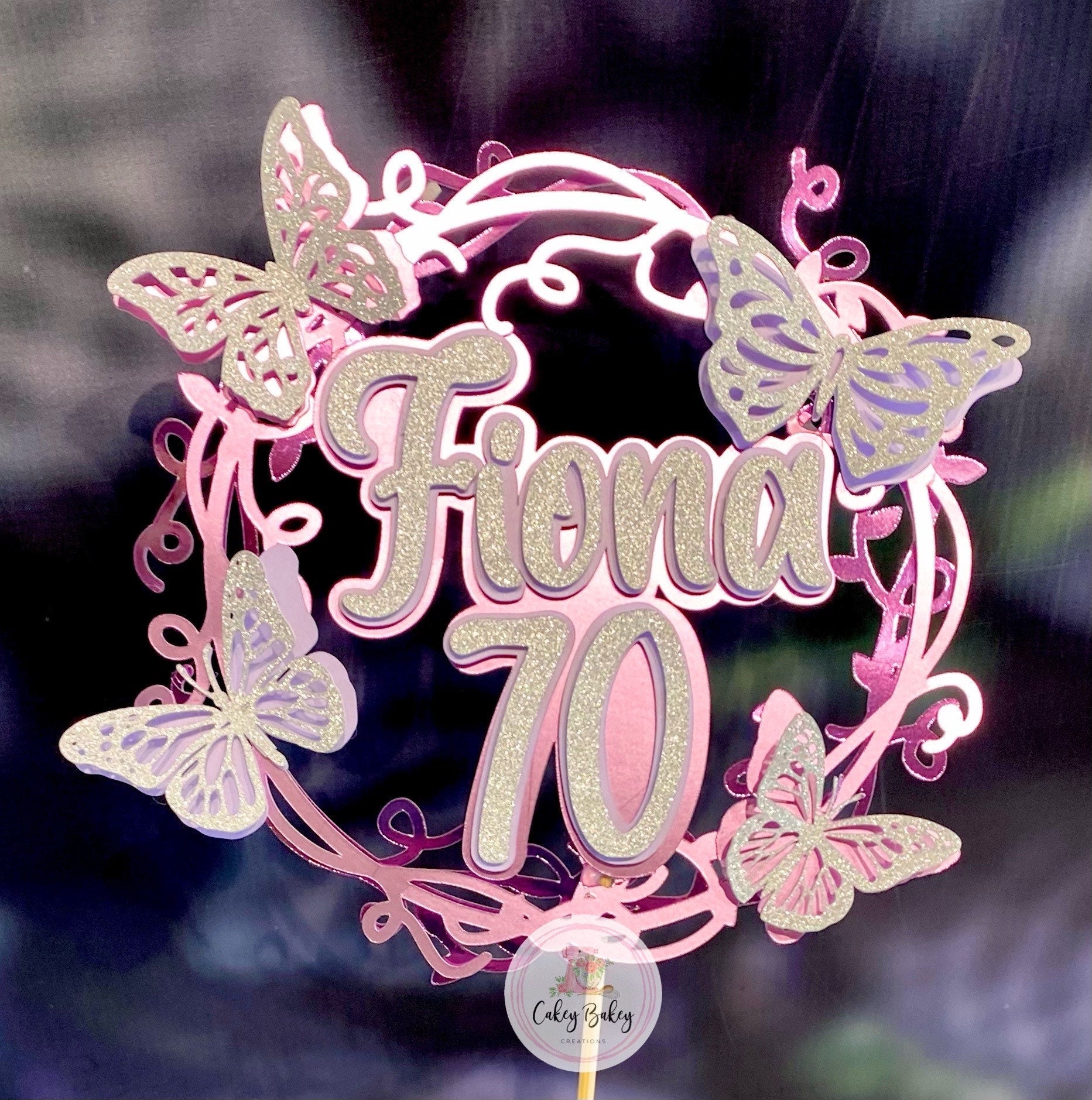 Personalised Butterfly Cake Topper - Etsy