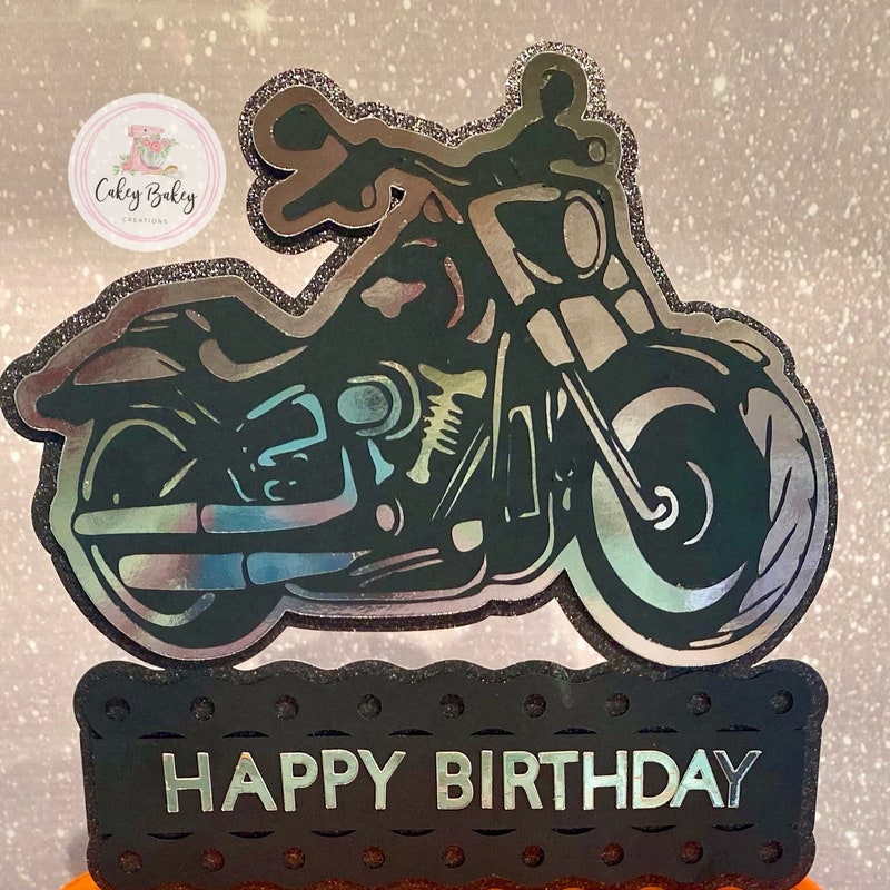 Motorcycle Cake Topper - Etsy