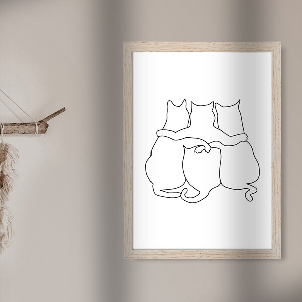 Cat Line Drawing - Etsy