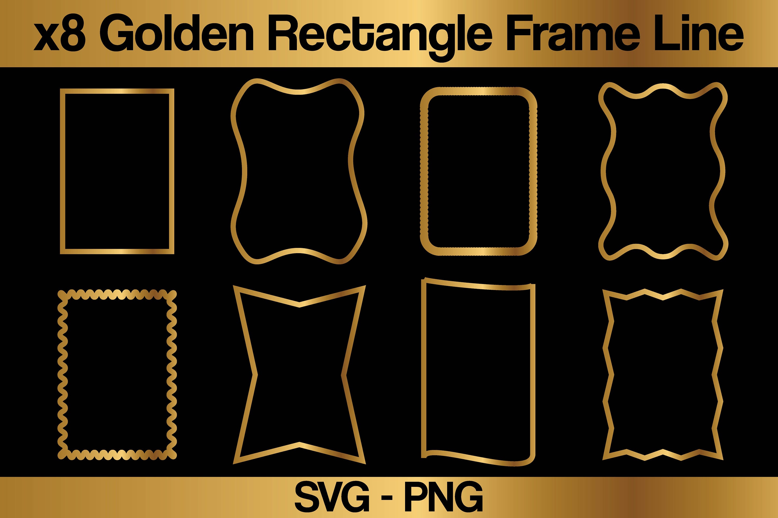 X8 Golden Rectangle Frame [SVG-PNG], Gold Rectangles Frames, Golden ...